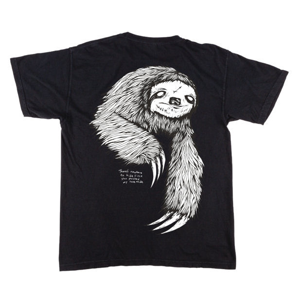 Welcome Sloth black Tee – Prestige Skateshop